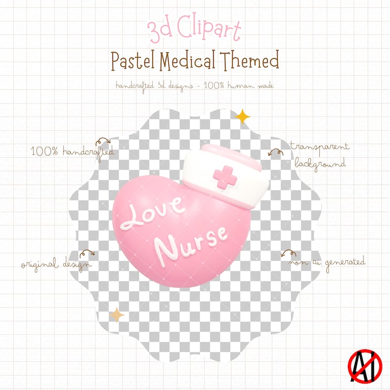 Pastel Medical 3D Clipart – Nurse & Healthcare Icons, Cute Pastel ...