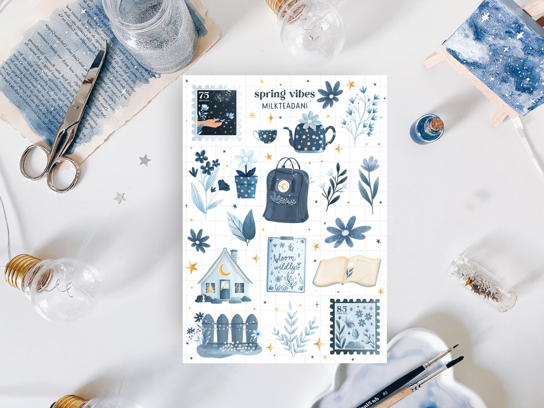 Stickersheet Magic Florals, Floral Illustration Stickers, Stickersheet ...