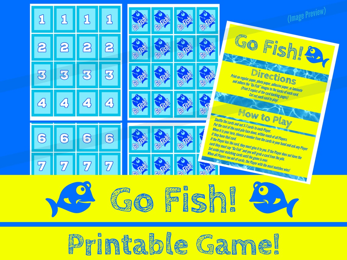 Go Fish Printable Card Game Instant Download Images Arts | Etsy