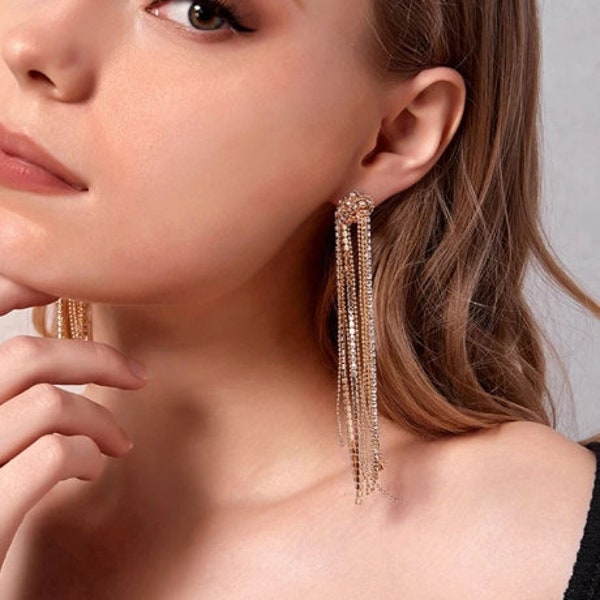 Rhinestone Earrings - Etsy