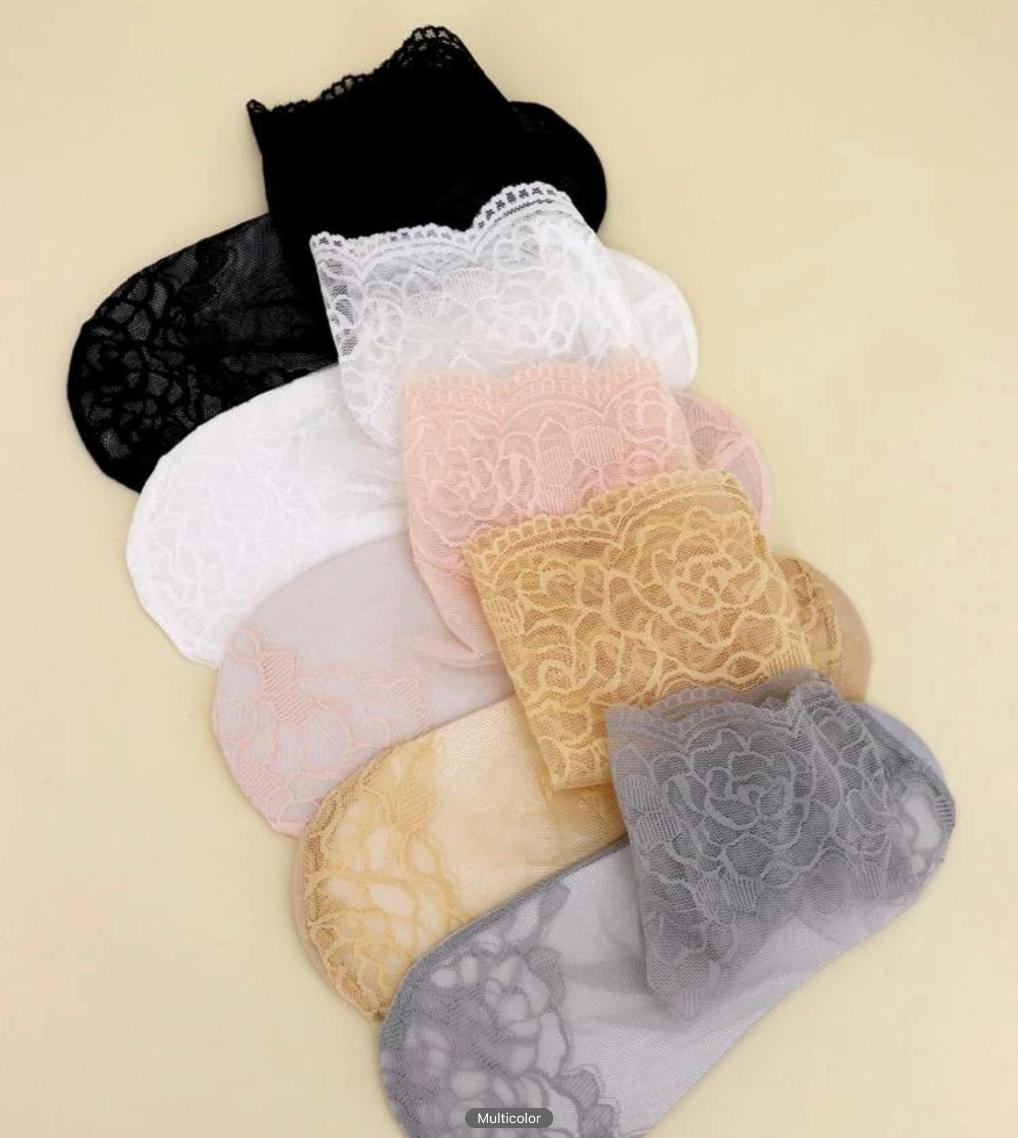 Ankle Socks Women Silk Short Thin Transparent Flower Socks, See-through ...