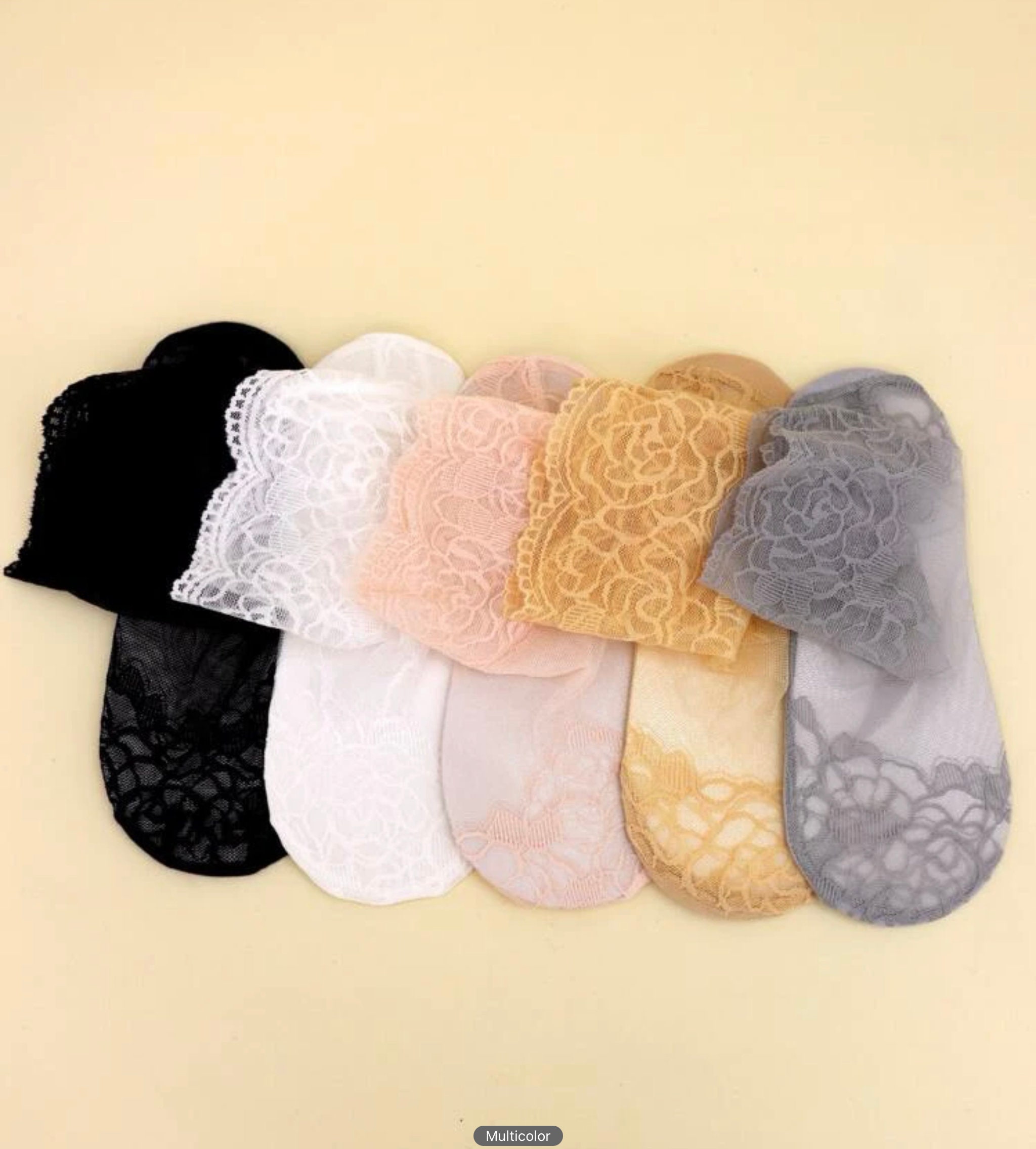 Ankle Socks Women Silk Short Thin Transparent Flower Socks, See-through ...