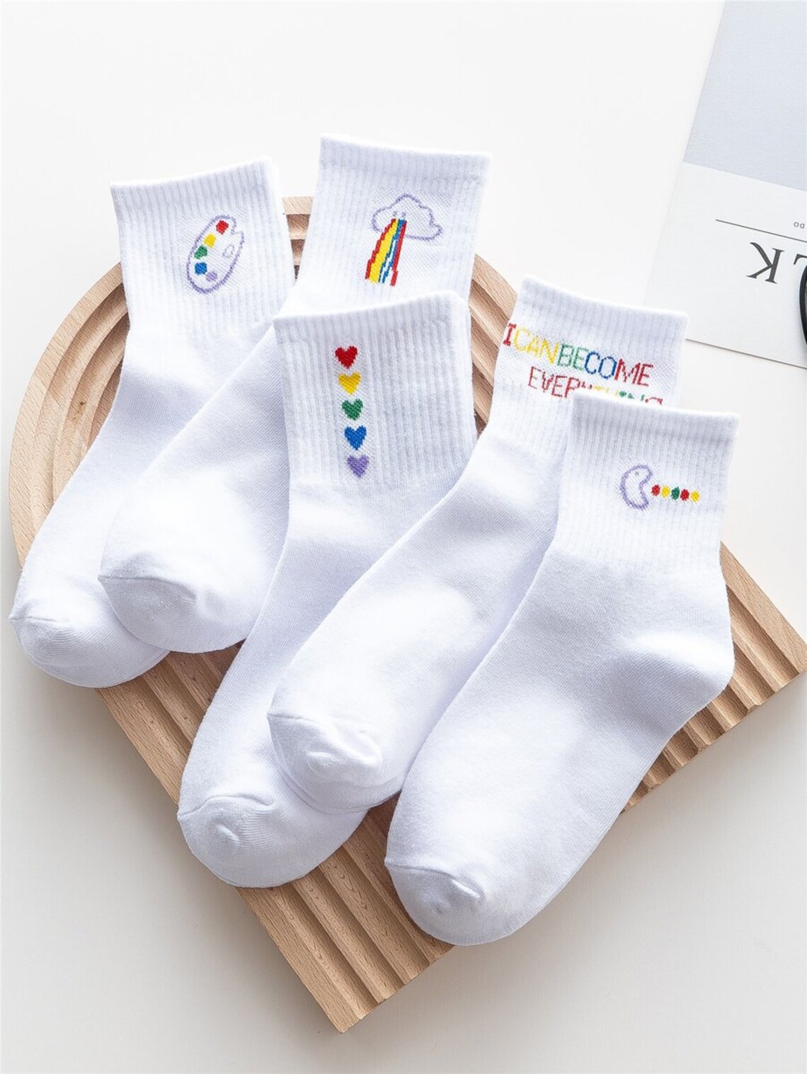 Rainbow Printed Socks, Pride Socks, LGBTQ Accessories, Colour Pallet ...
