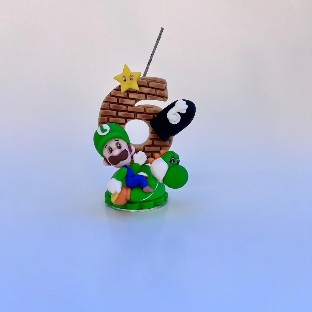 Handmade Luigi Cake Topper Candle - Etsy
