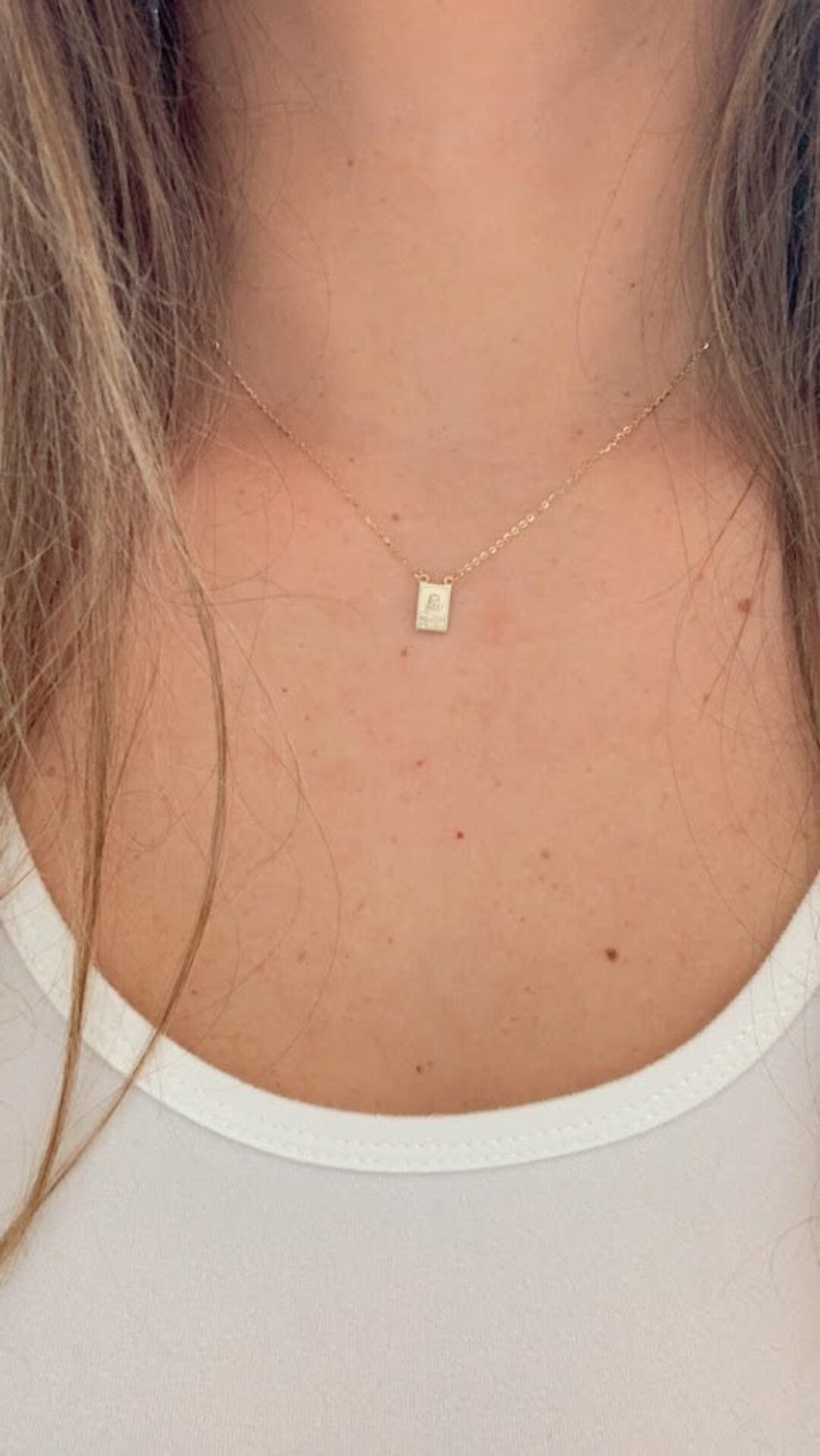 14K Solid Gold Scapular Pendant Necklace | Yellow Gold Scapular ...