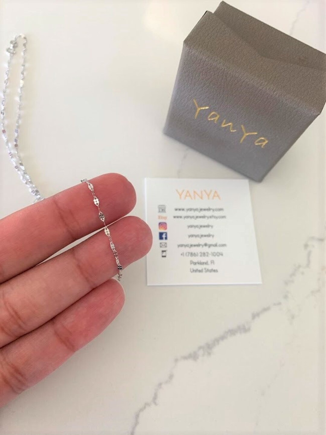 14K White Gold Mirror Chain, Gold Chain, 1.7mm Twisted Diamond Cut ...