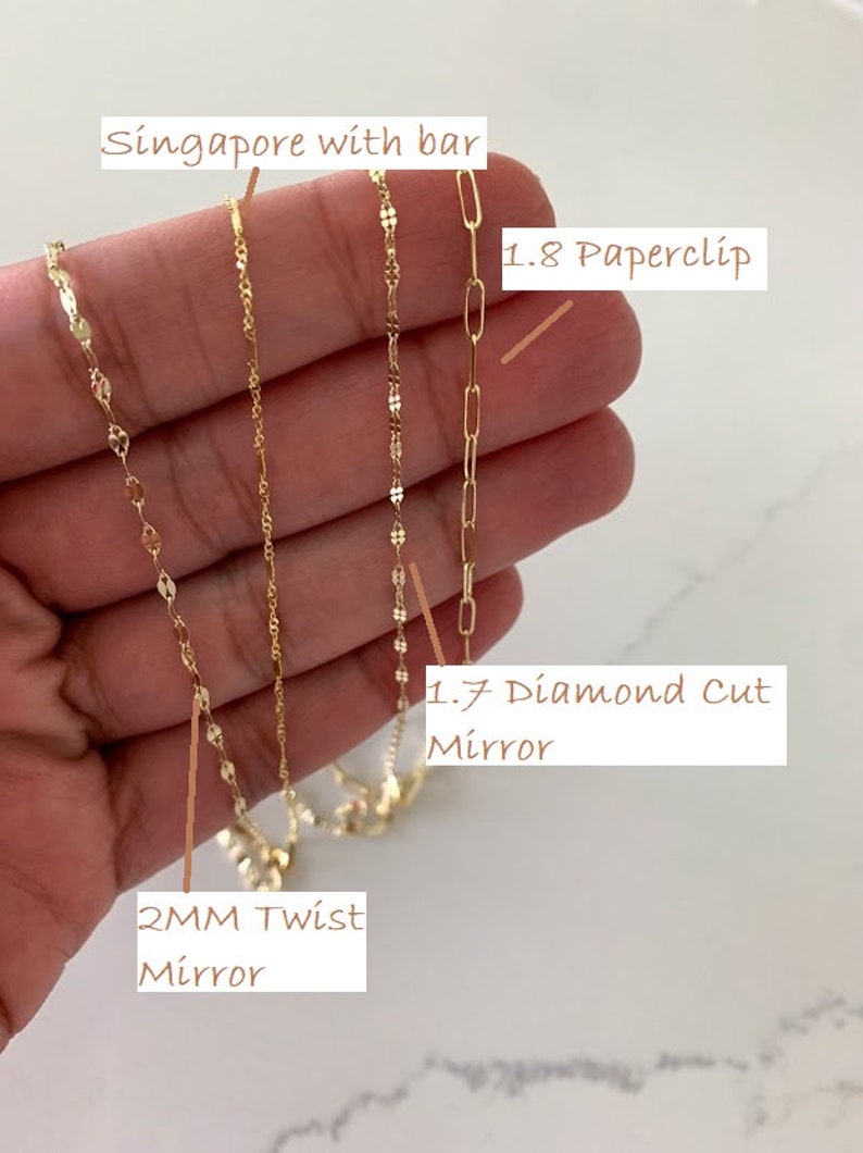 14K Yellow Gold Mirror Chain Gold Chain 2MM Twisted Mirror | Etsy