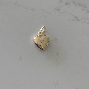 14k Solid Gold Heart Necklace for Women | Puffed Heart Pendant Necklace ...