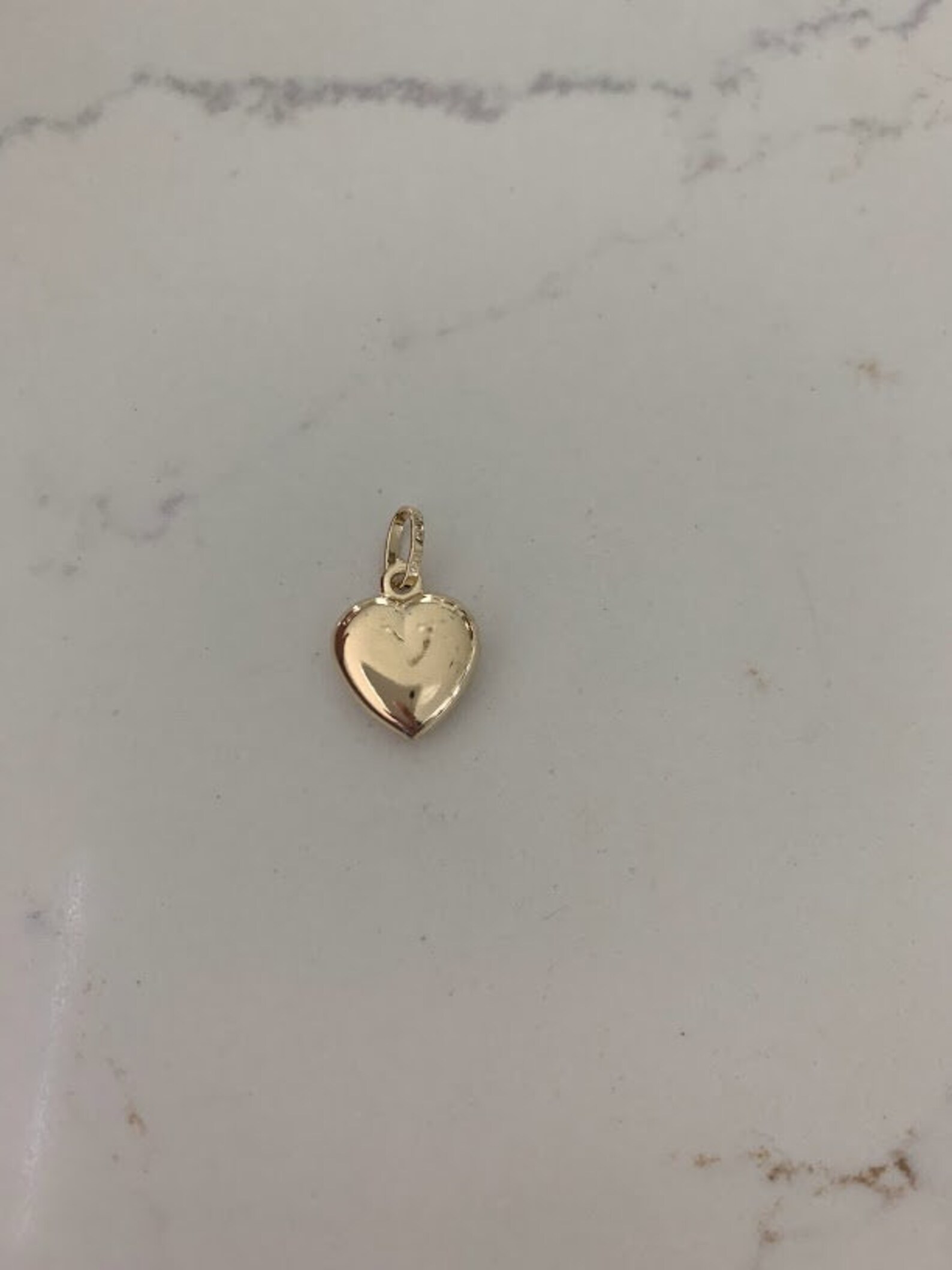 Dije de corazón de oro de 14 KT / Dije de corazón hueco abultado de 12 ...