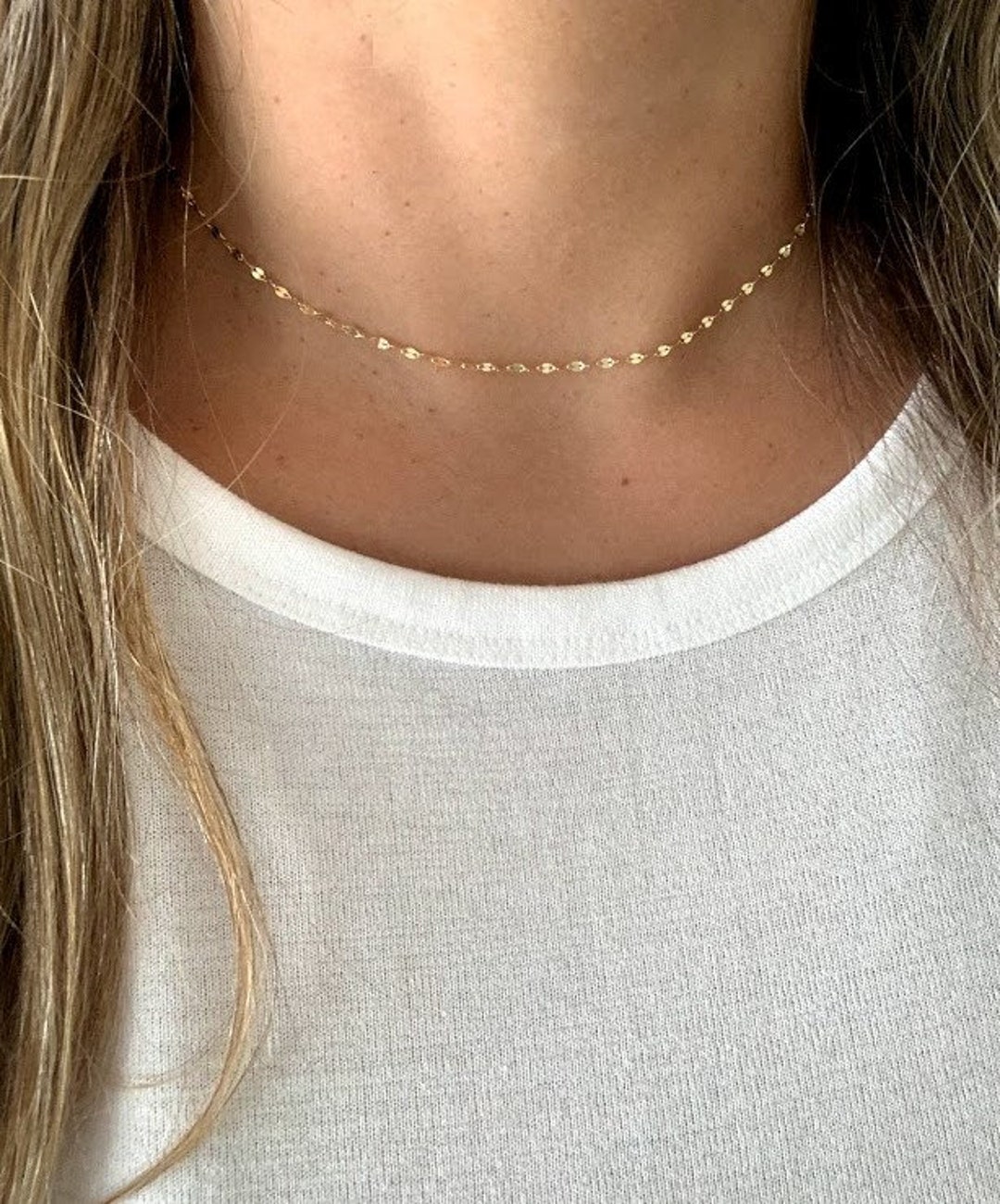 14K Yellow Gold Mirror Chain, Gold Chain, 2MM Twisted Mirror Chain ...