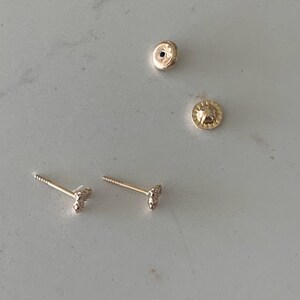 Trinity Stud Earrings in 14K Gold | Three Stones Minimalist Earrings | Flower Tiny Stud Earrings ...