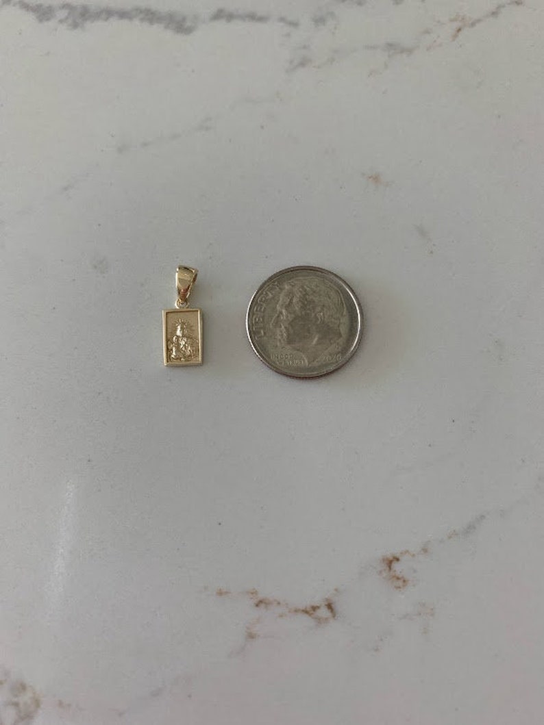 14K Solid Gold Scapular Pendant Yellow Gold Scapular - Etsy