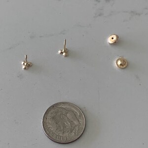 Trinity Stud Earrings in 14K Gold | Three Stones Minimalist Earrings | Flower Tiny Stud Earrings ...