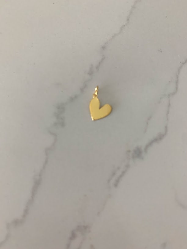 14K Solid Gold Heart Pendant | Personalized Charms | Personalized Solid ...