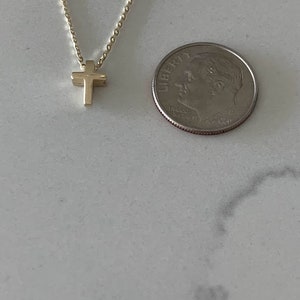14K Gold Tiny Cross Necklace, Religious Jewelry Gift, Women's Christian ...