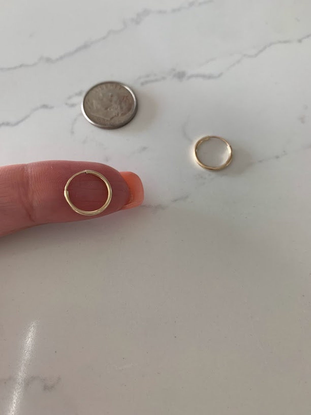 Thin Hoops in 14K Gold, Gold Hoops, Solid Gold Hoops, Gold Earrings ...