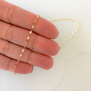 14K Yellow Gold Mirror Chain, Gold Chain, 2MM Twisted Mirror Chain ...