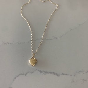 14k Solid Gold Heart Necklace for Women | Puffed Heart Pendant Necklace ...