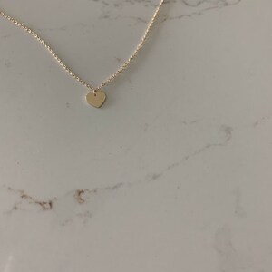 14K Gold Hanging Heart Necklace | 6MM Heart Gold Chain | Dainty ...