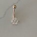10K Solid Gold | Glossy Flower Belly Button Ring | Navel Piercing ...
