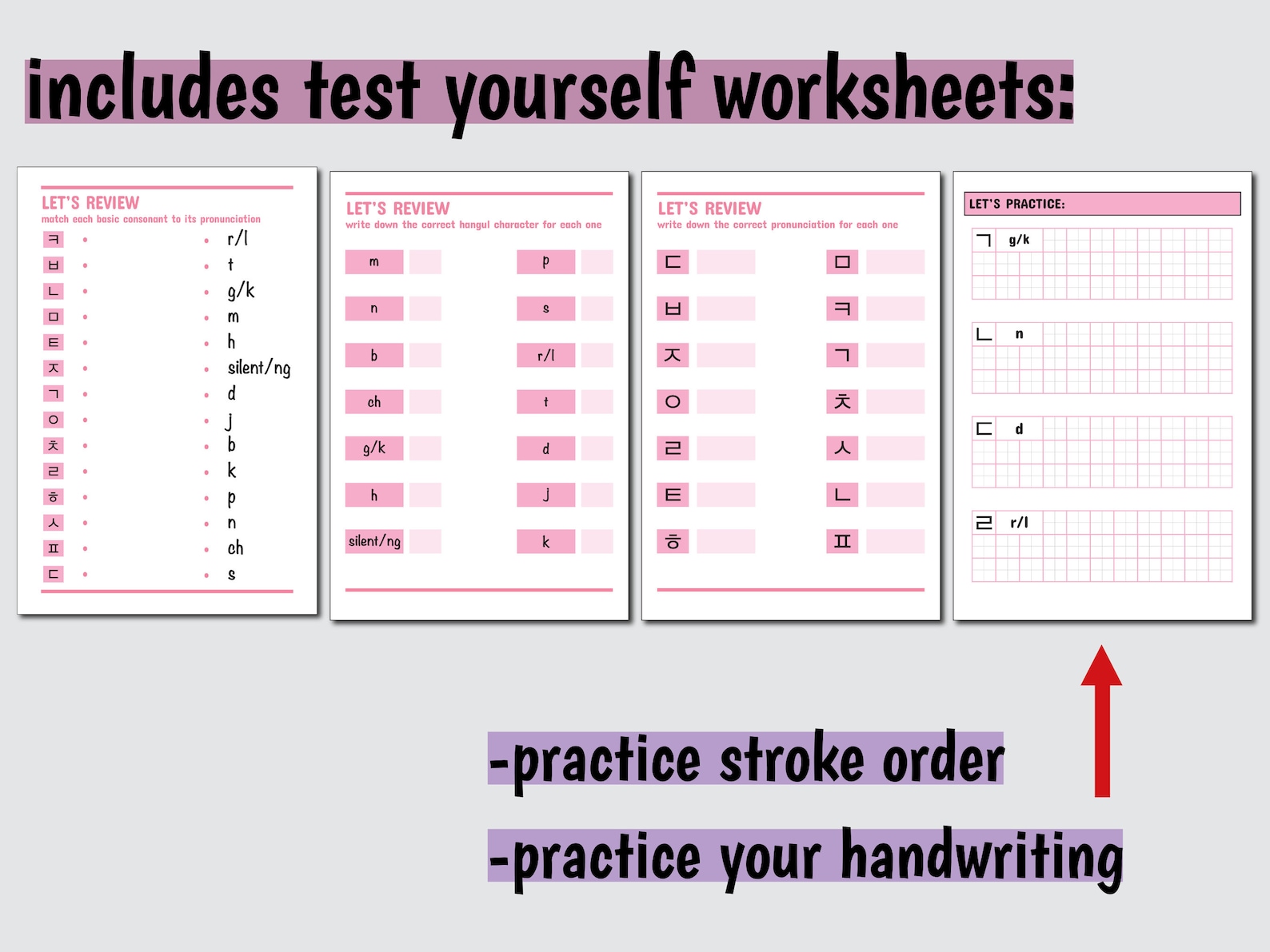 KOREAN Learn Korean Alphabet BUNDLE, Korean Hangul Alphabet, 150 Korean ...