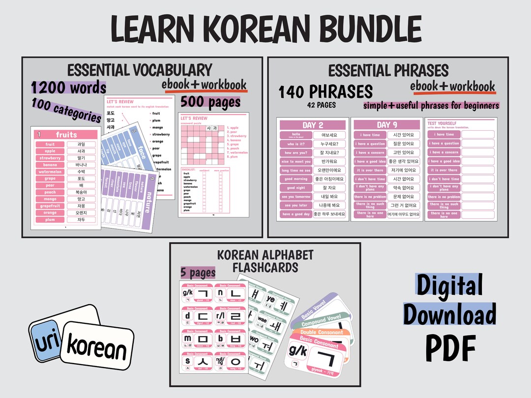 KOREAN Learn Korean ULTIMATE BUNDLE Korean Vocabulary - Etsy