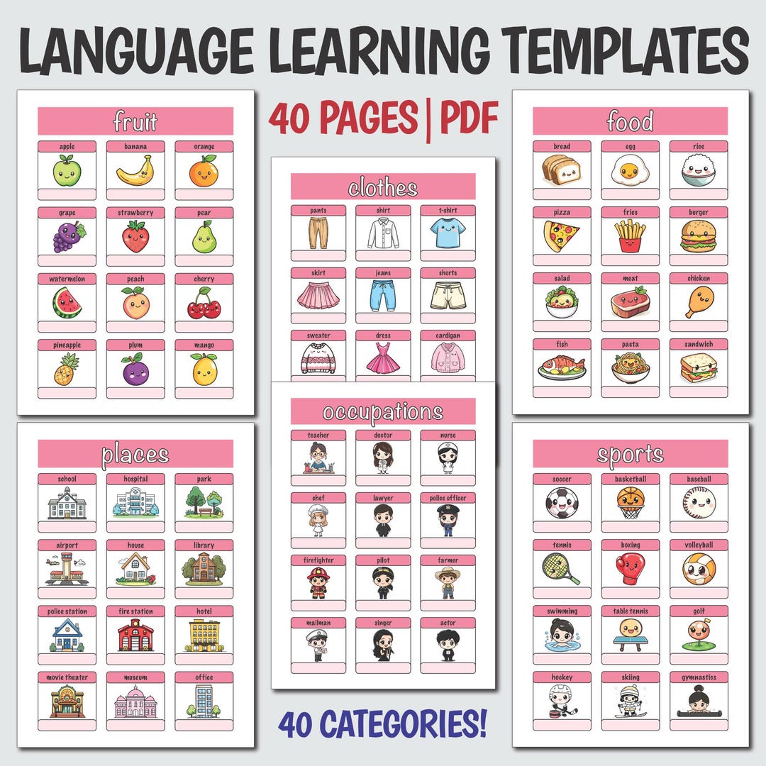 Language Learning Planner, Language Study Notebook, Vocabulary Notebook ...