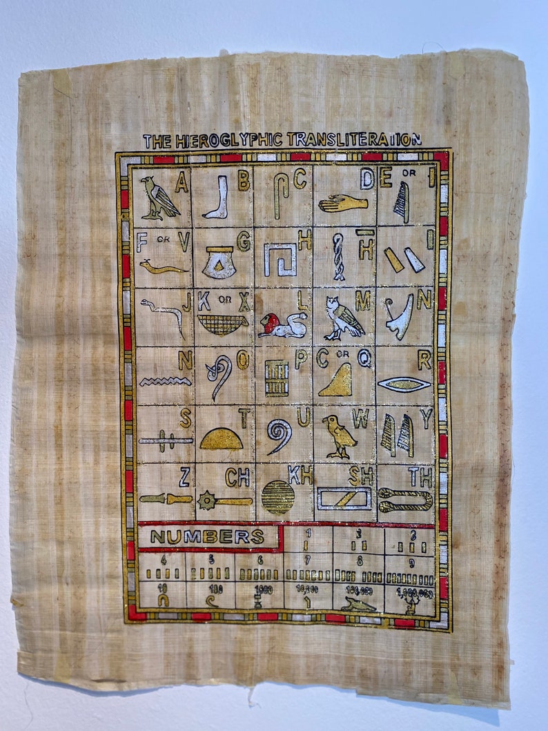 Authentic Egyptian Papyrus Painting Hieroglyphic Translation - Etsy UK