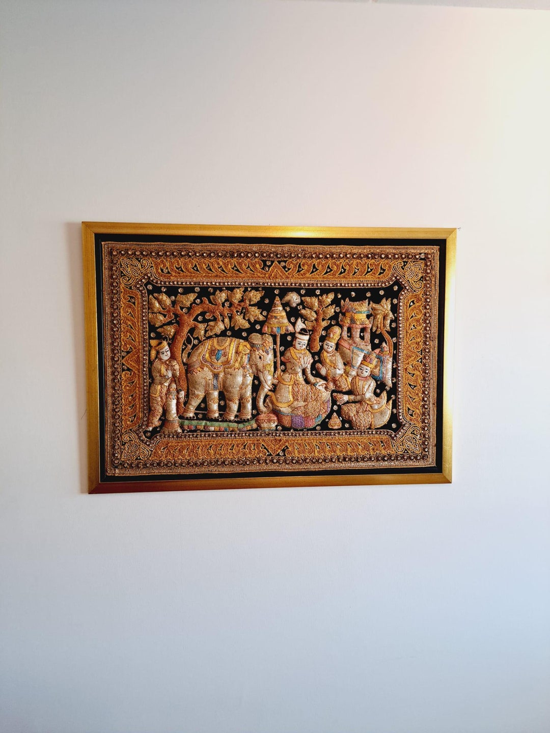 Framed Vintage Burmese Kalaga Hand-made Tapestry - Etsy