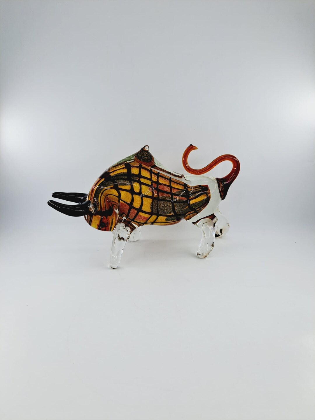XXL Hand-made Murano Style Glass Bull - Etsy