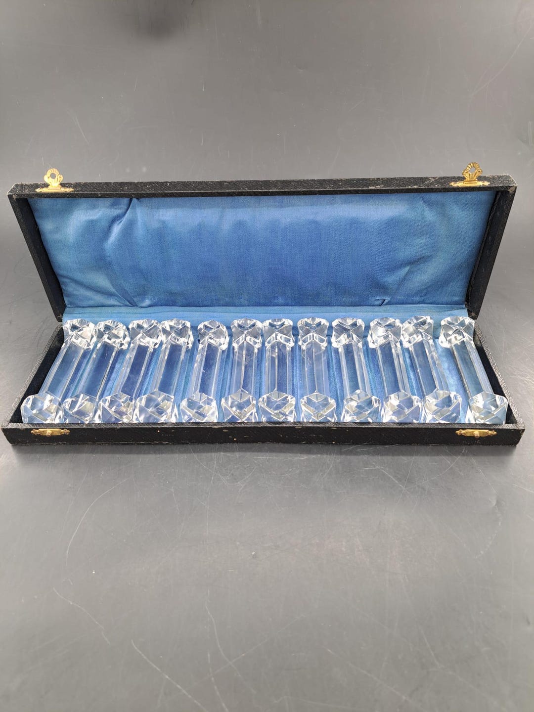 Set of Twelve Art Deco Crystal Knives Rests in Original Box - Etsy