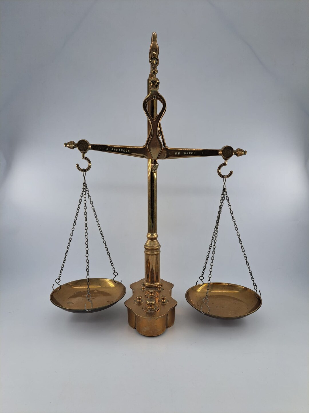 Antique Brass Pharmacy Balance Scale With Weights - Etsy