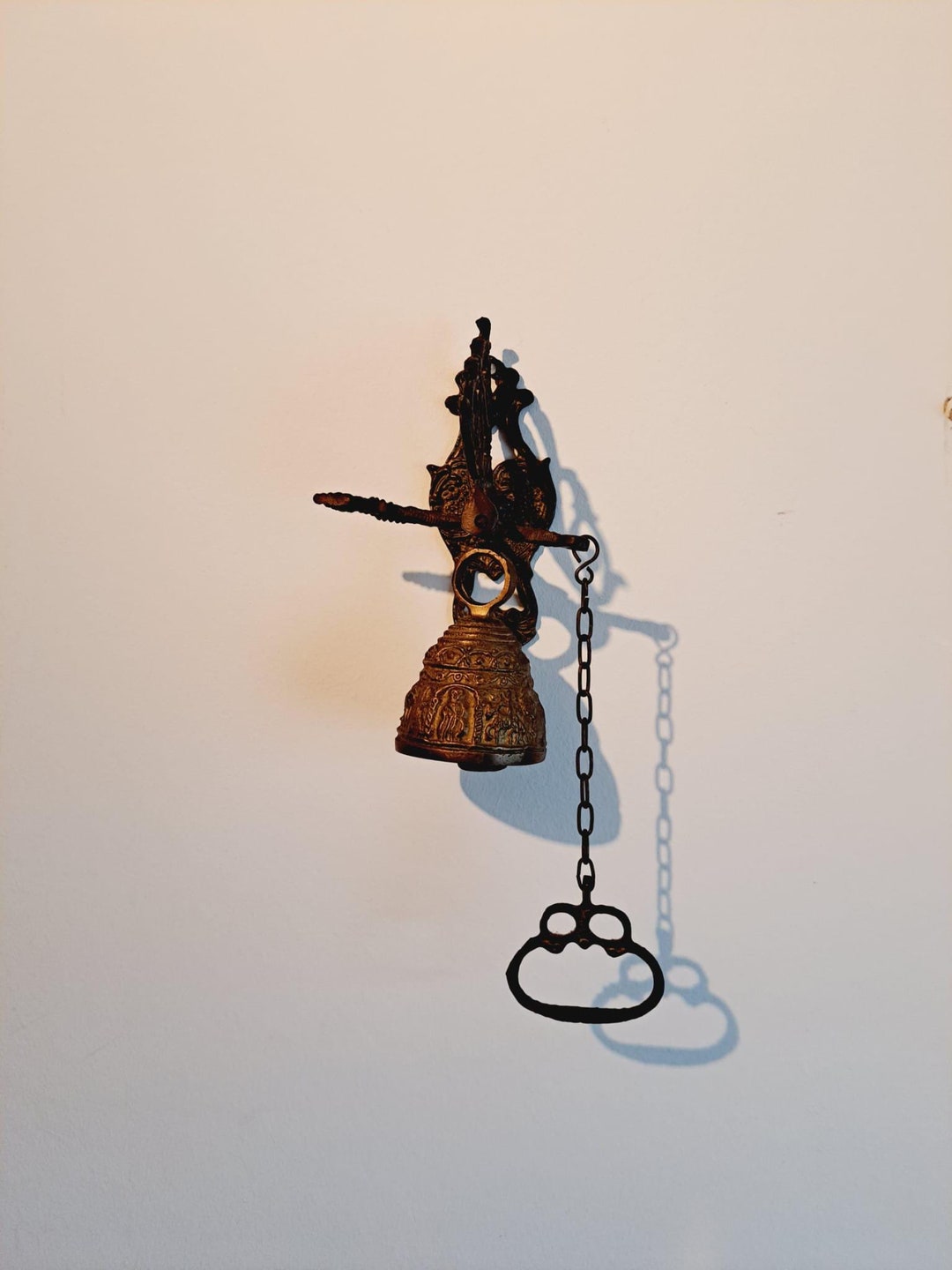Vintage Brass Wall Mounted Monastery Bell - Etsy