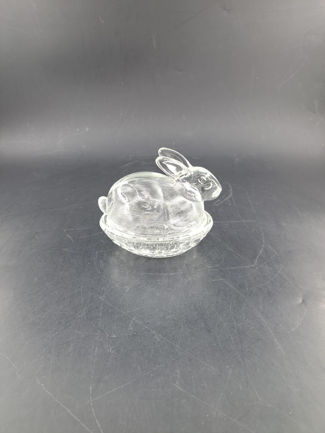 Vintage Nesting Bunny Glass Covered Dish - Etsy