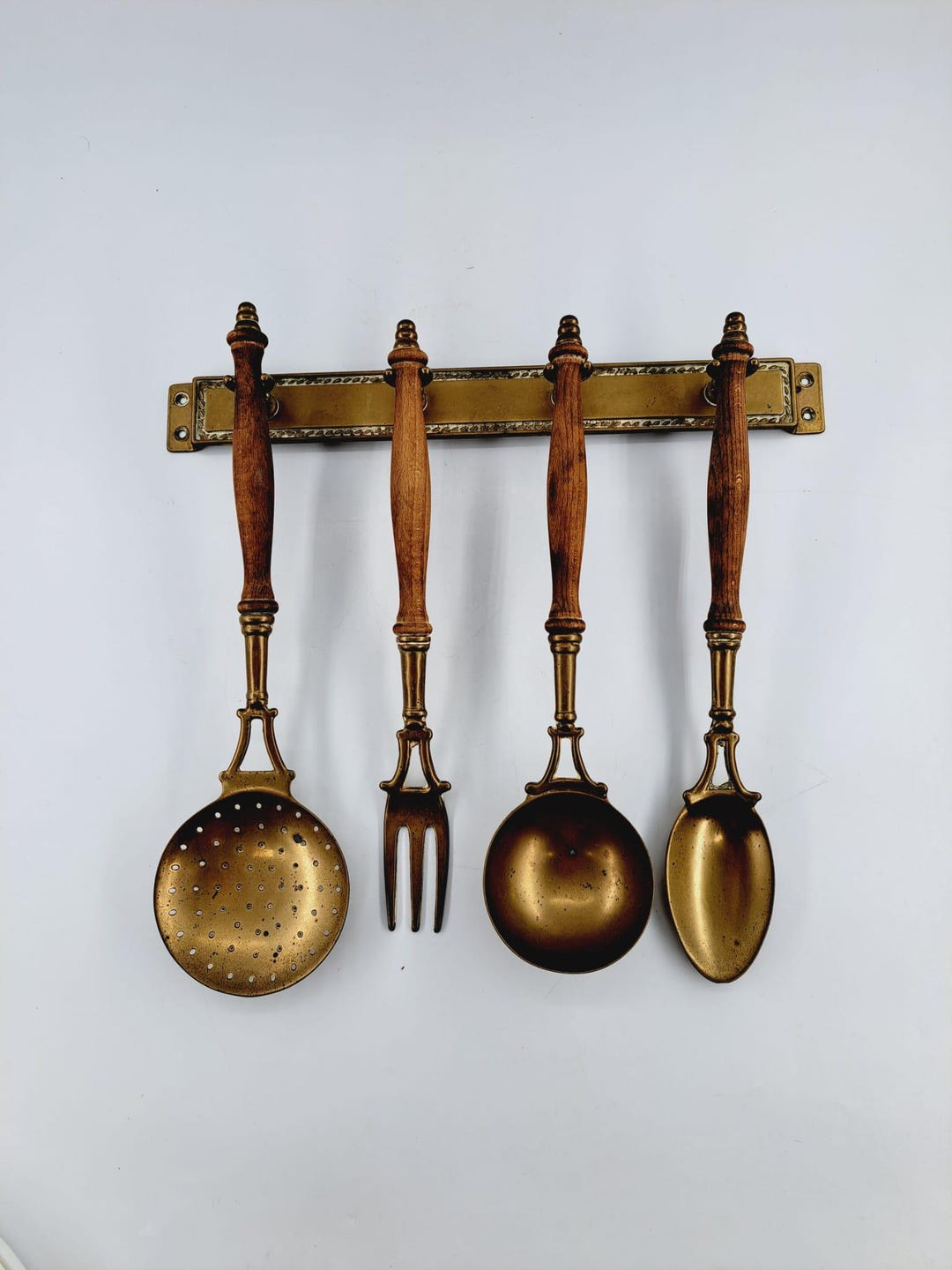 Set of Four Vintage Brass Kitchen Utensils - Etsy