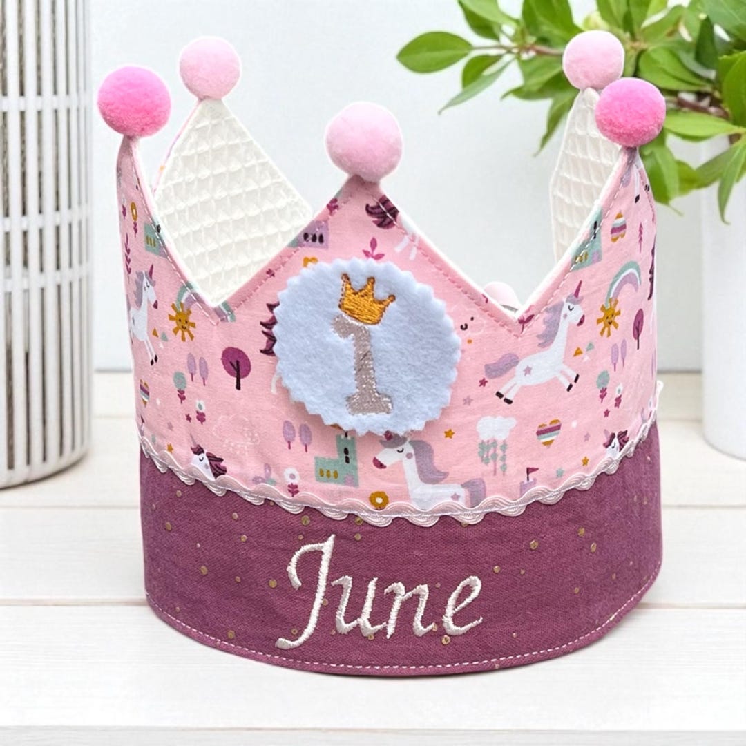 Unicorn Birthday Crown in 7 Different Designs / Customizable With Name ...
