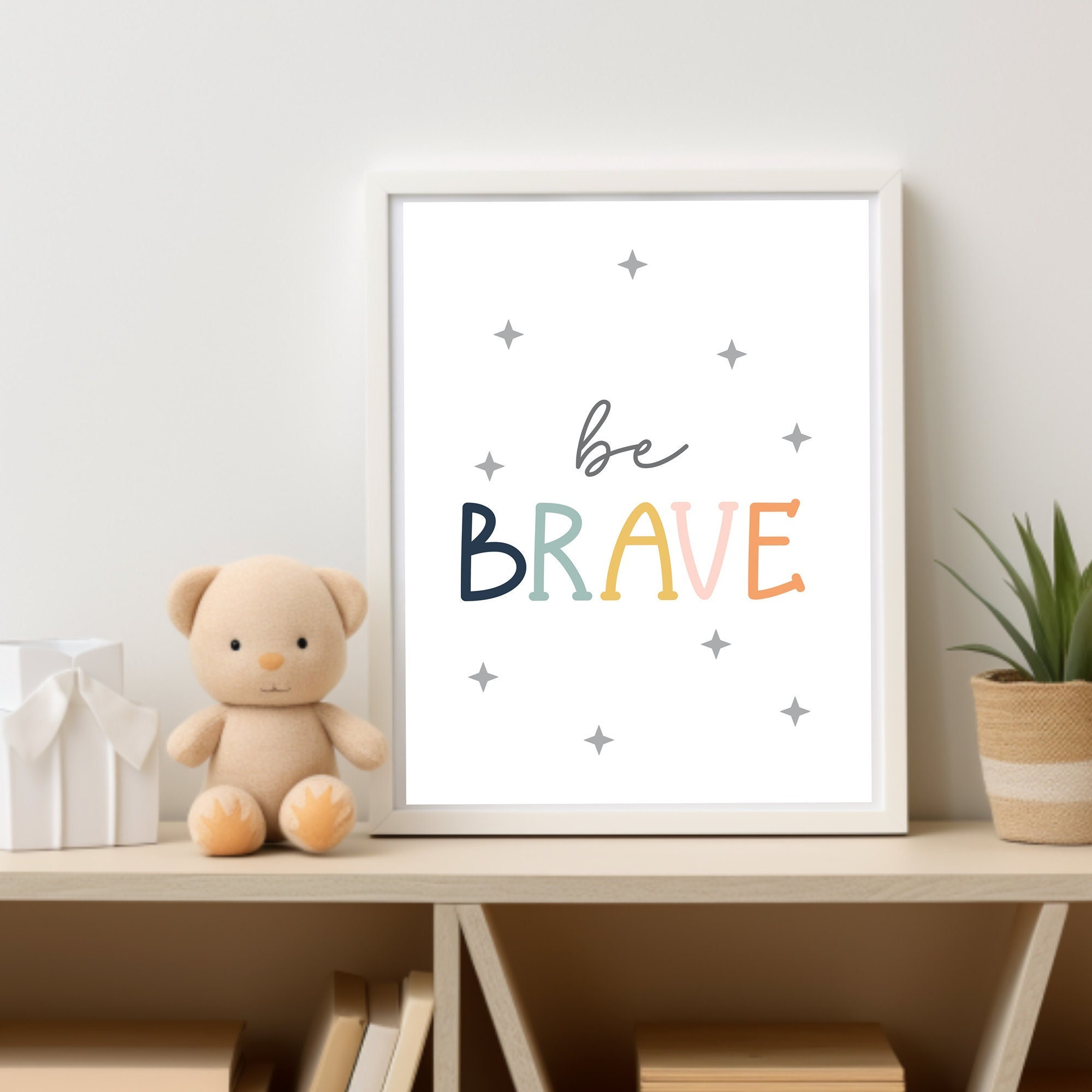 Inspirational Kids Room Printable Wall Art Set of 6 Be Brave, Be Kind ...