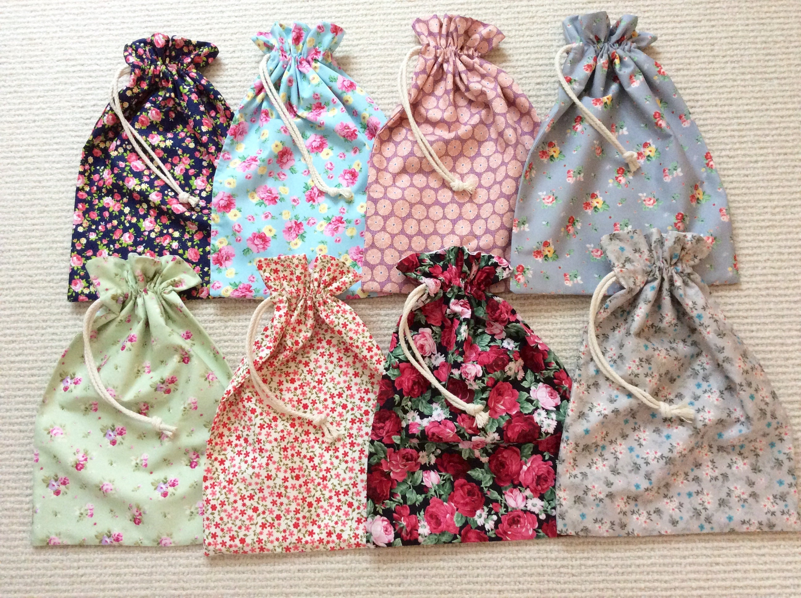 Large Lined Drawstring Bags - Etsy