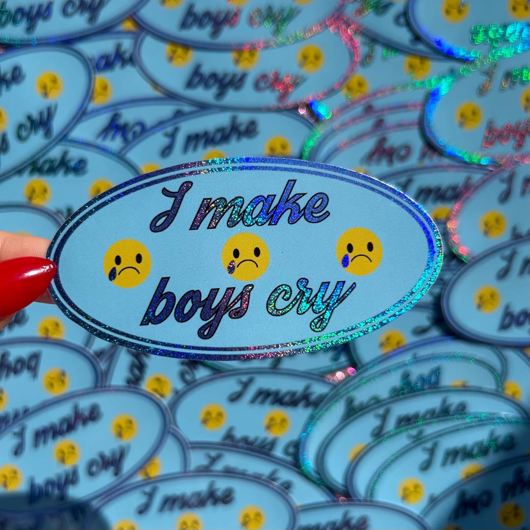 I Make Boys Cry Glitter Laptop Sticker - Etsy