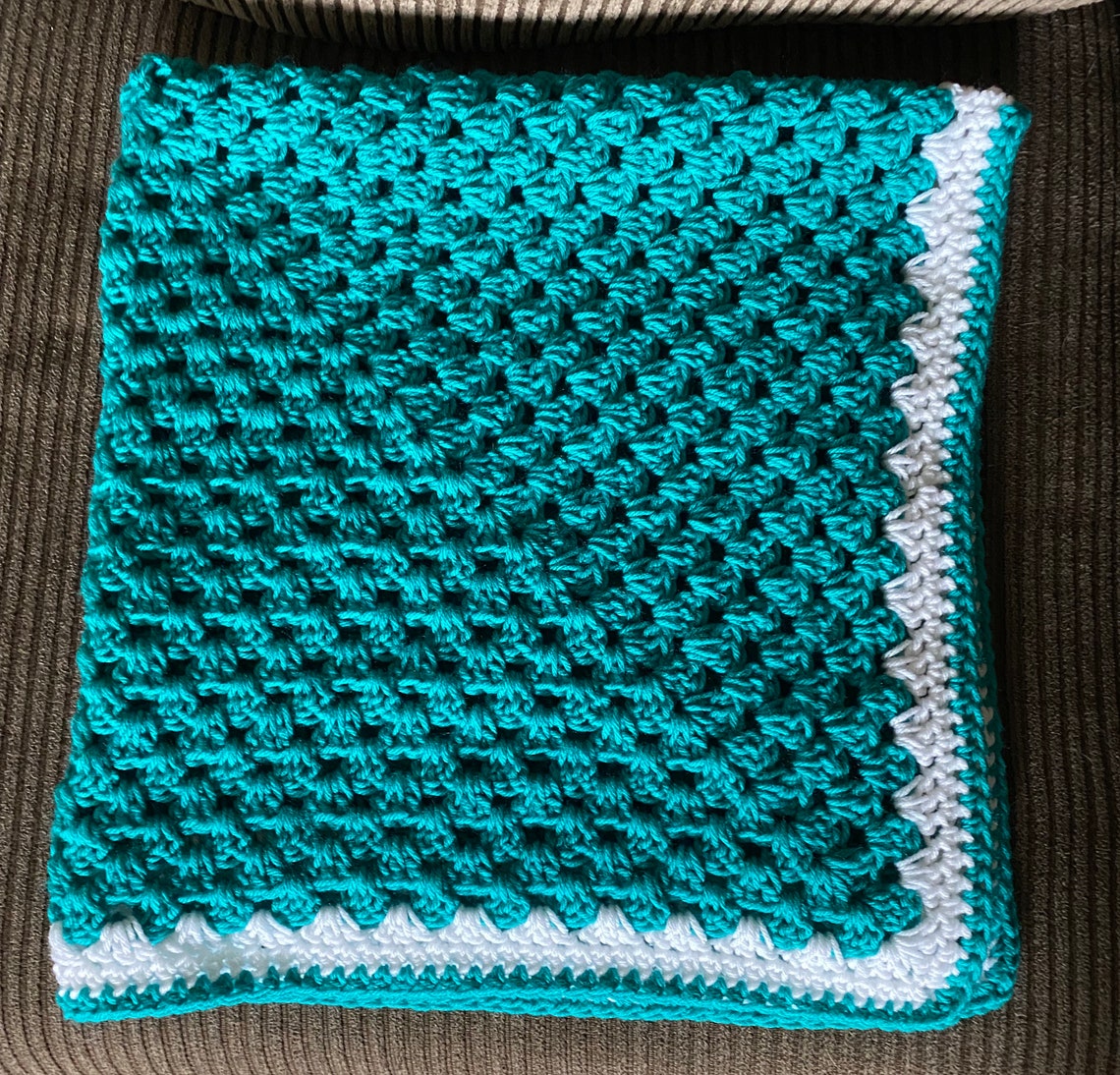 Crocheted Turquoise Baby Blanket, Crochetsforsweetpea - Etsy
