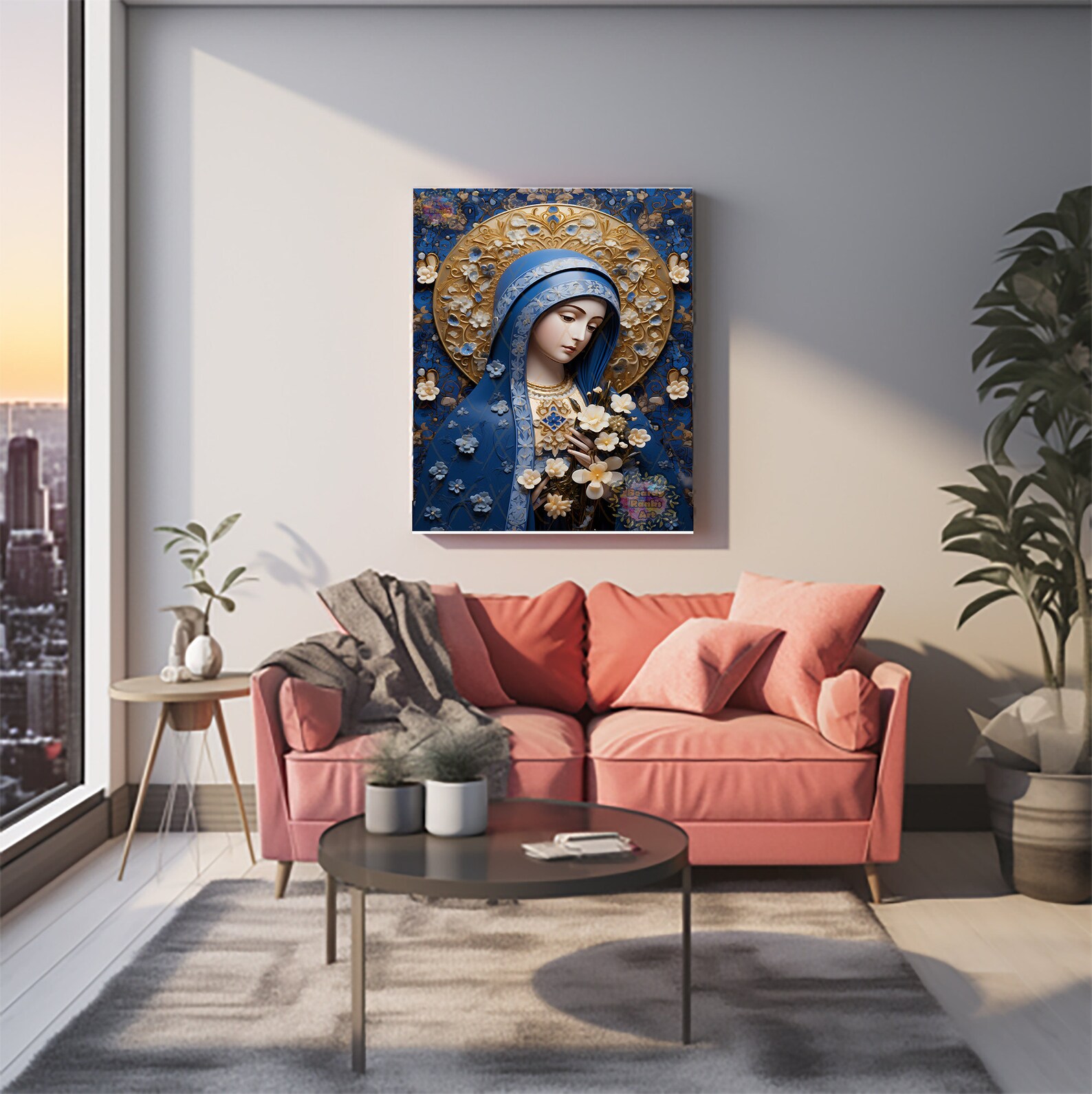 Virgin Mary Poster, Mother of Christ Poster, Virgin Mary Wall Art ...
