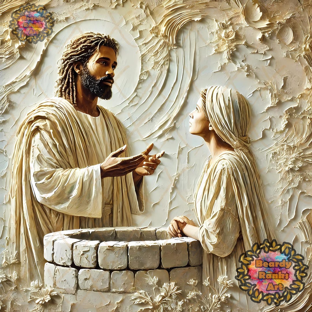 Jesus by the Well Poster, Inspirational Christian Wall Art, Religious ...