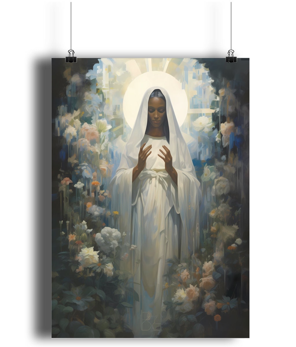 African American Virgin Mary Poster Black Virgin Mary Wall - Etsy
