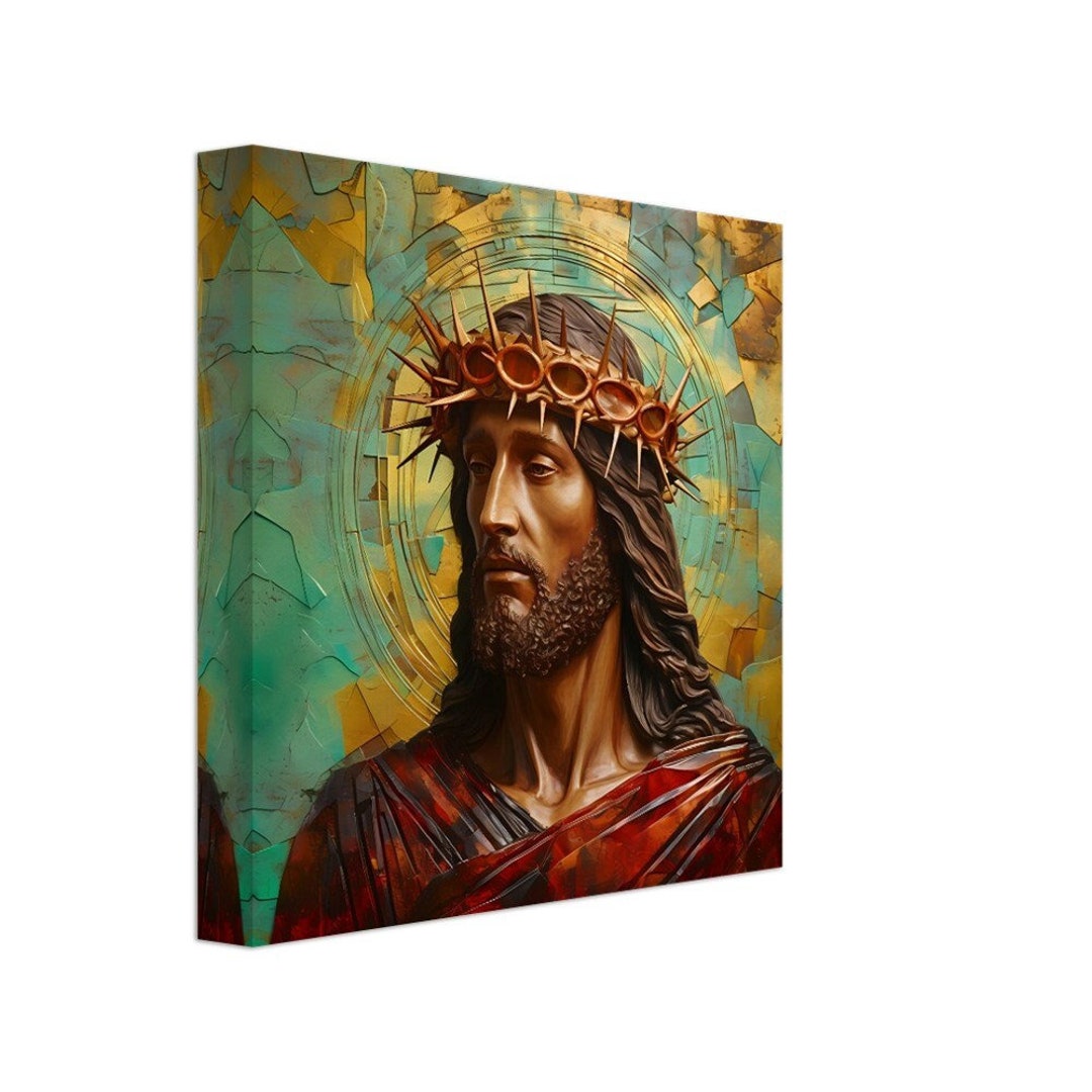 Jesus Christ Square Canvas Wall Art, Christian Wall Art, Jesus Wall ...