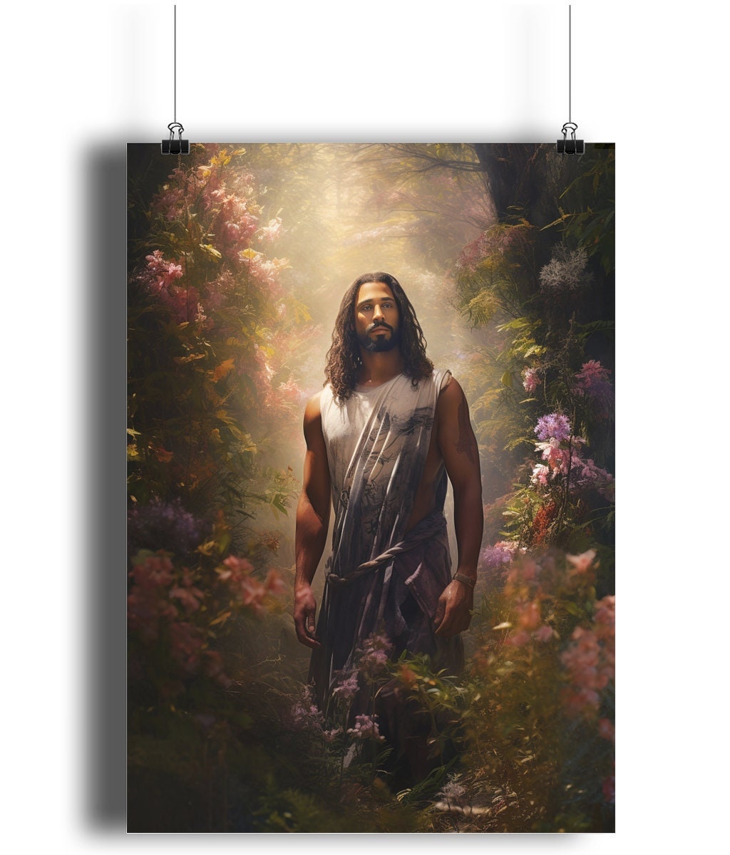 Black Jesus Poster Jesus Christ Wall Art Christian Wall Art - Etsy
