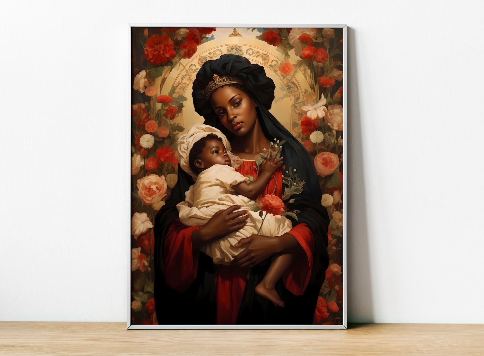 African American Virgin Mary Poster, Black Virgin Mary Wall Art, Black ...