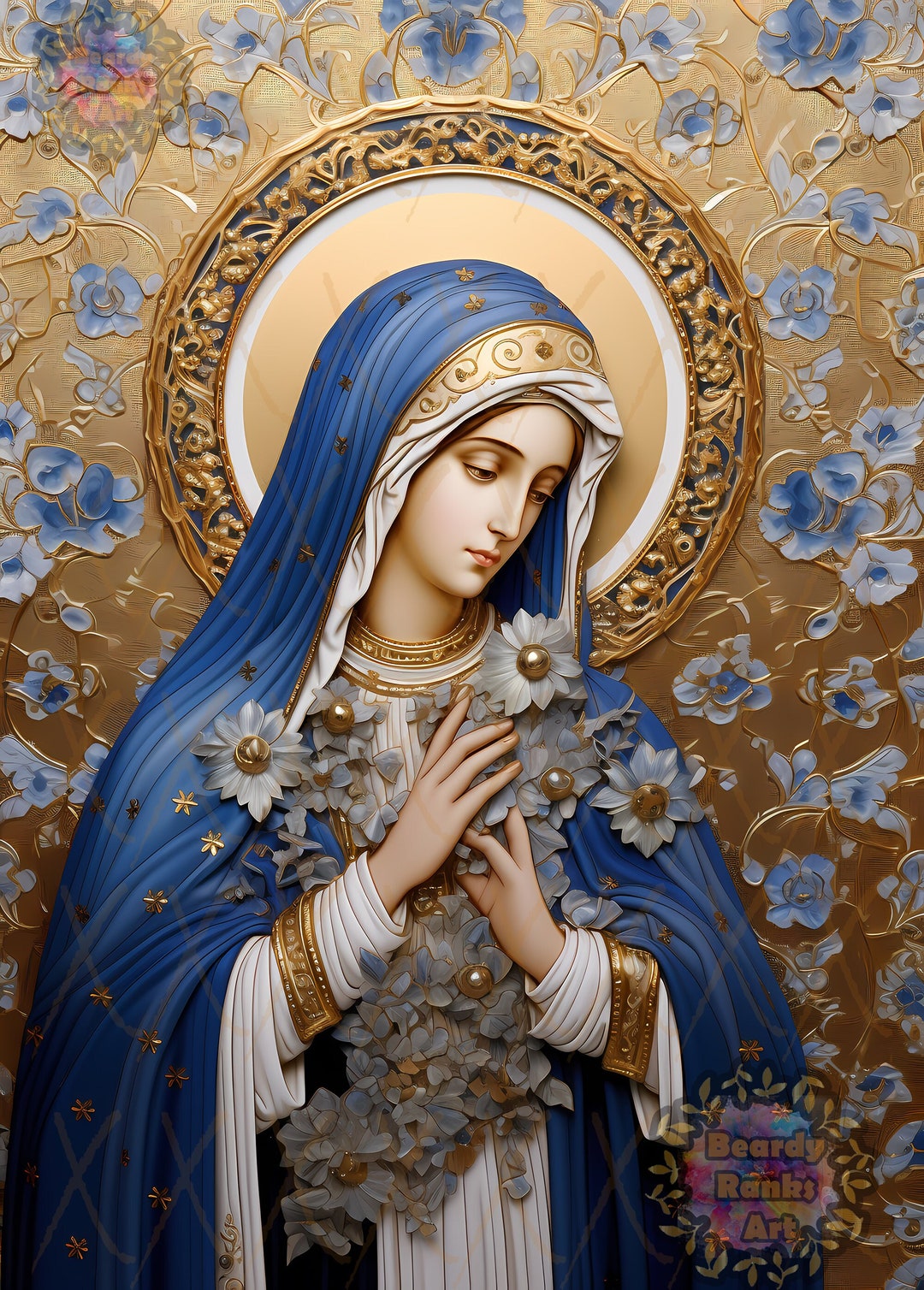 Virgin Mary Poster, Mother of Christ Poster, Virgin Mary Wall Art ...