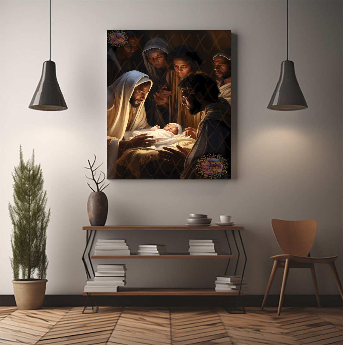 Nativity of a Black Jesus Christ, Jesus Christ Wall Art, Christian Wall ...