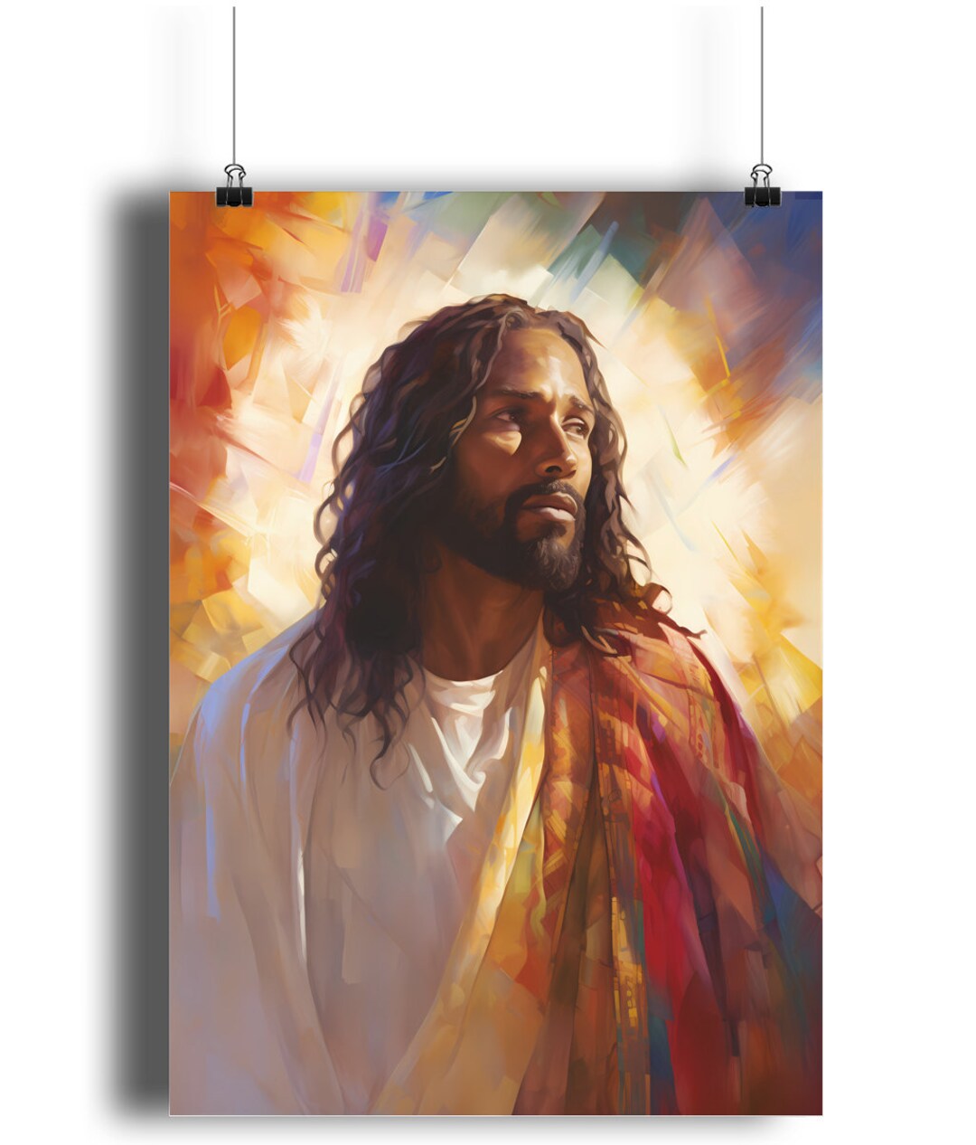 Black Jesus Poster, Jesus Christ Wall Art, Christian Wall Art, Jesus ...