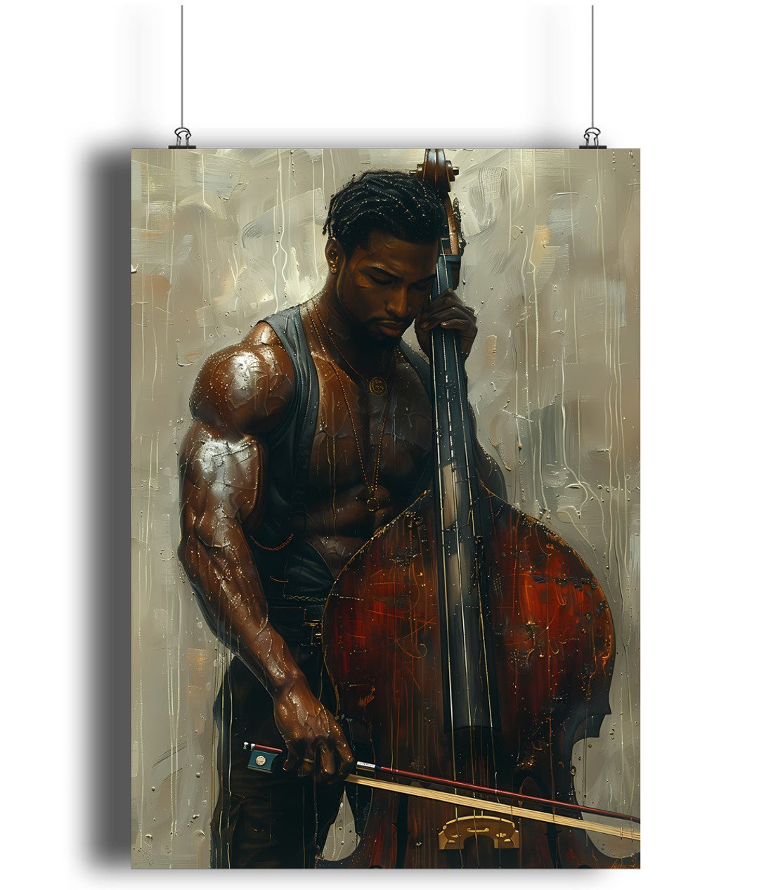 Black Male Model Violinist Poster, Black Man Violin Player Poster ...